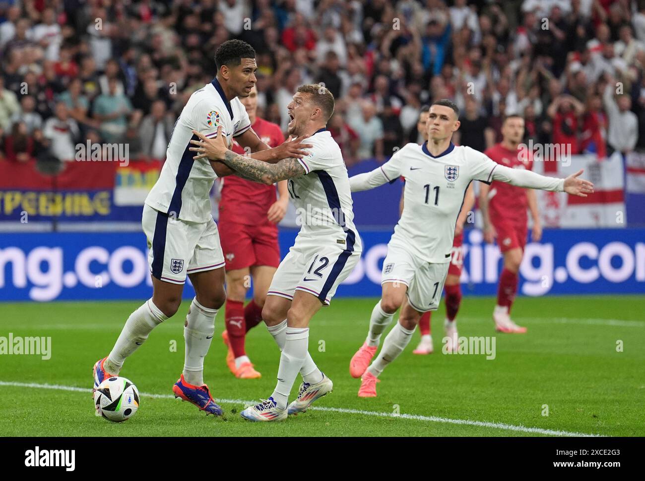 England's Jude Bellingham celebrates scoring their side's first goal of ...