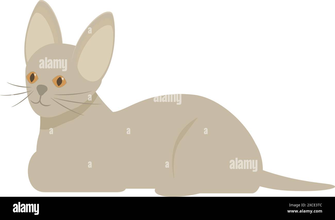 White cat relaxing on Stock Vector Images - Alamy