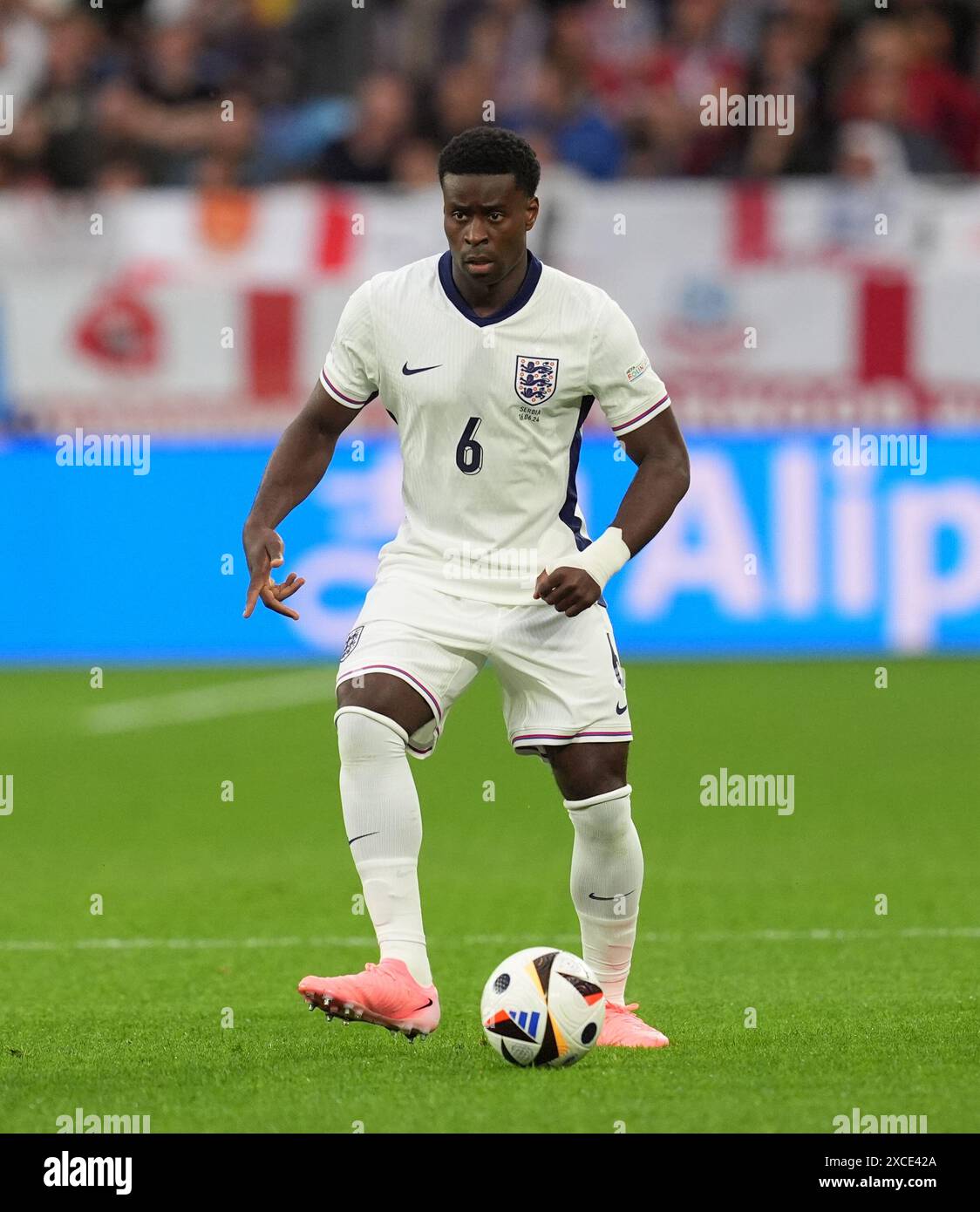 England's Marc Guehi during the UEFA Euro 2024 Group C match at the Arena AufSchalke in ...
