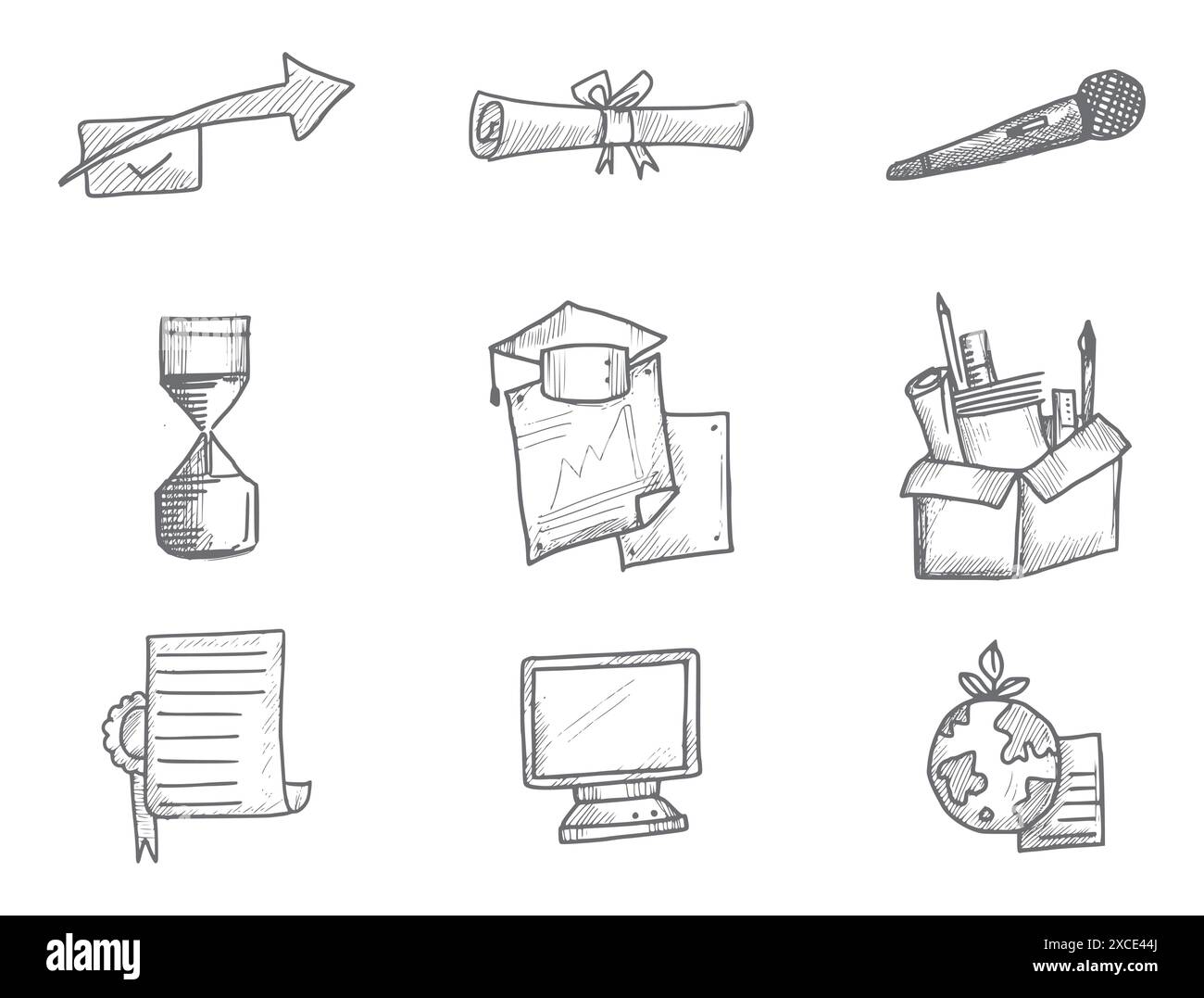 Hand draw doodle sketch icon set design Stock Vector Image & Art - Alamy
