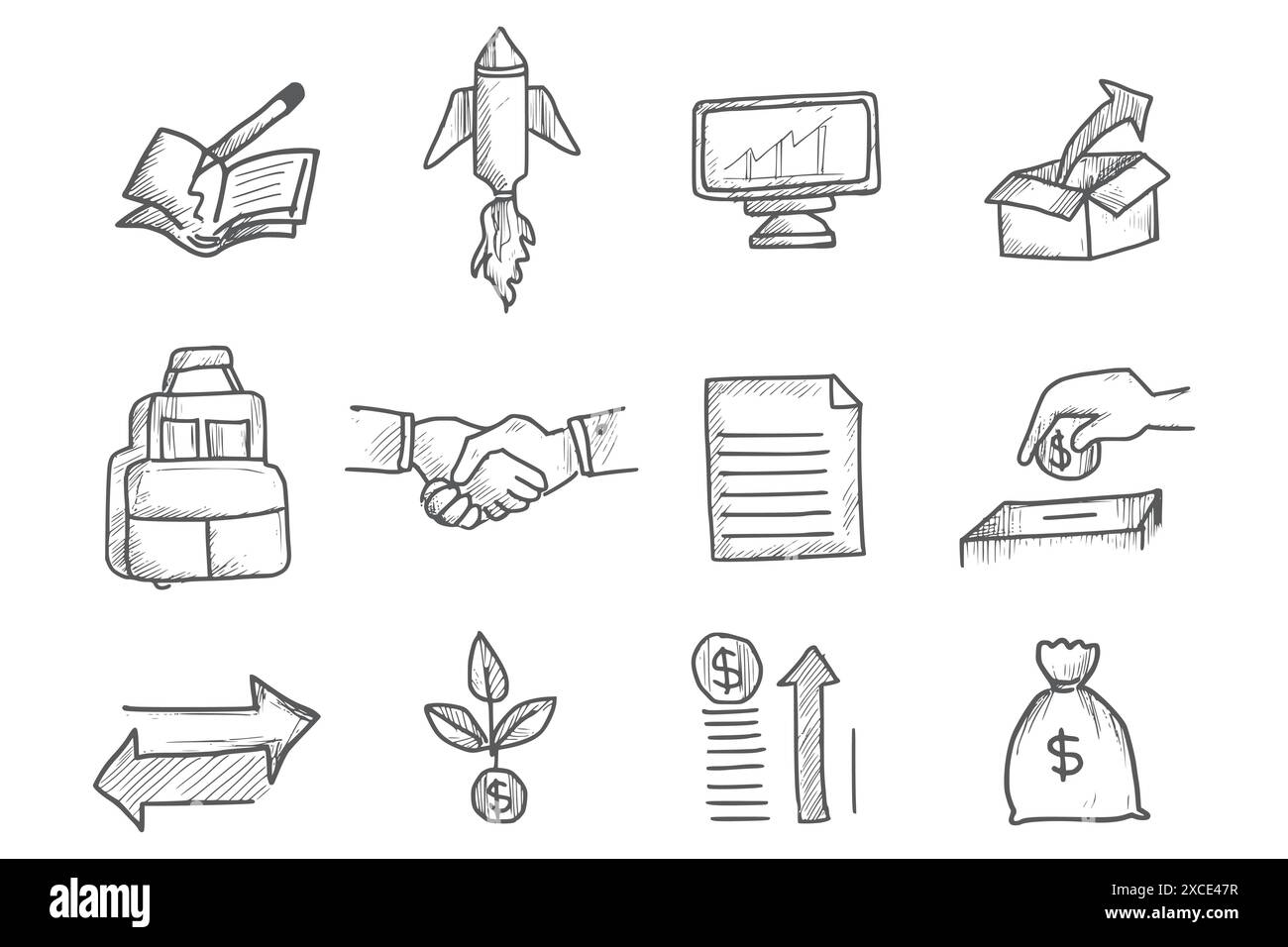 Hand draw doodle sketch icon set design Stock Vector Image & Art - Alamy