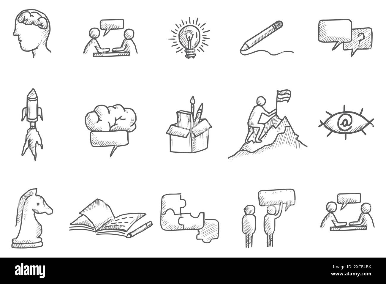 Hand draw doodle sketch icon set design Stock Vector Image & Art - Alamy