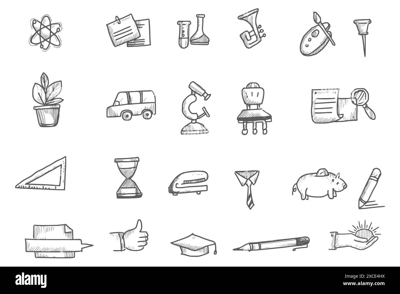 Hand draw doodle sketch icon set design Stock Vector Image & Art - Alamy