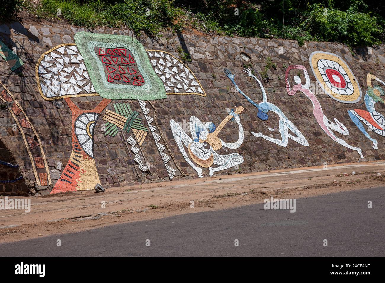 Mozambique, Maputo, Maputo Cidade, Murales on Avenida do Marginal Stock ...