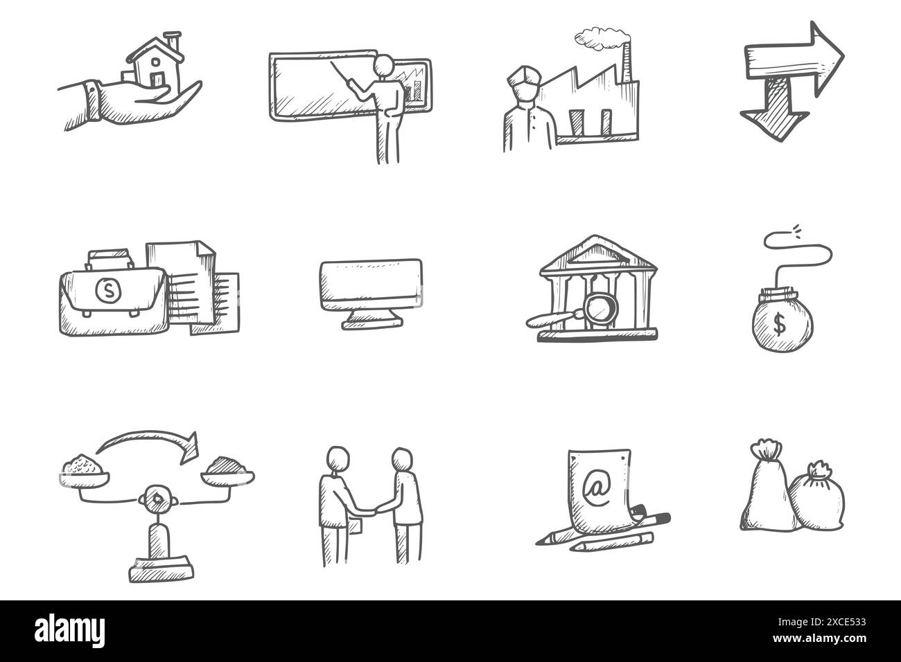 Hand draw doodle sketch icon set design Stock Vector Image & Art - Alamy