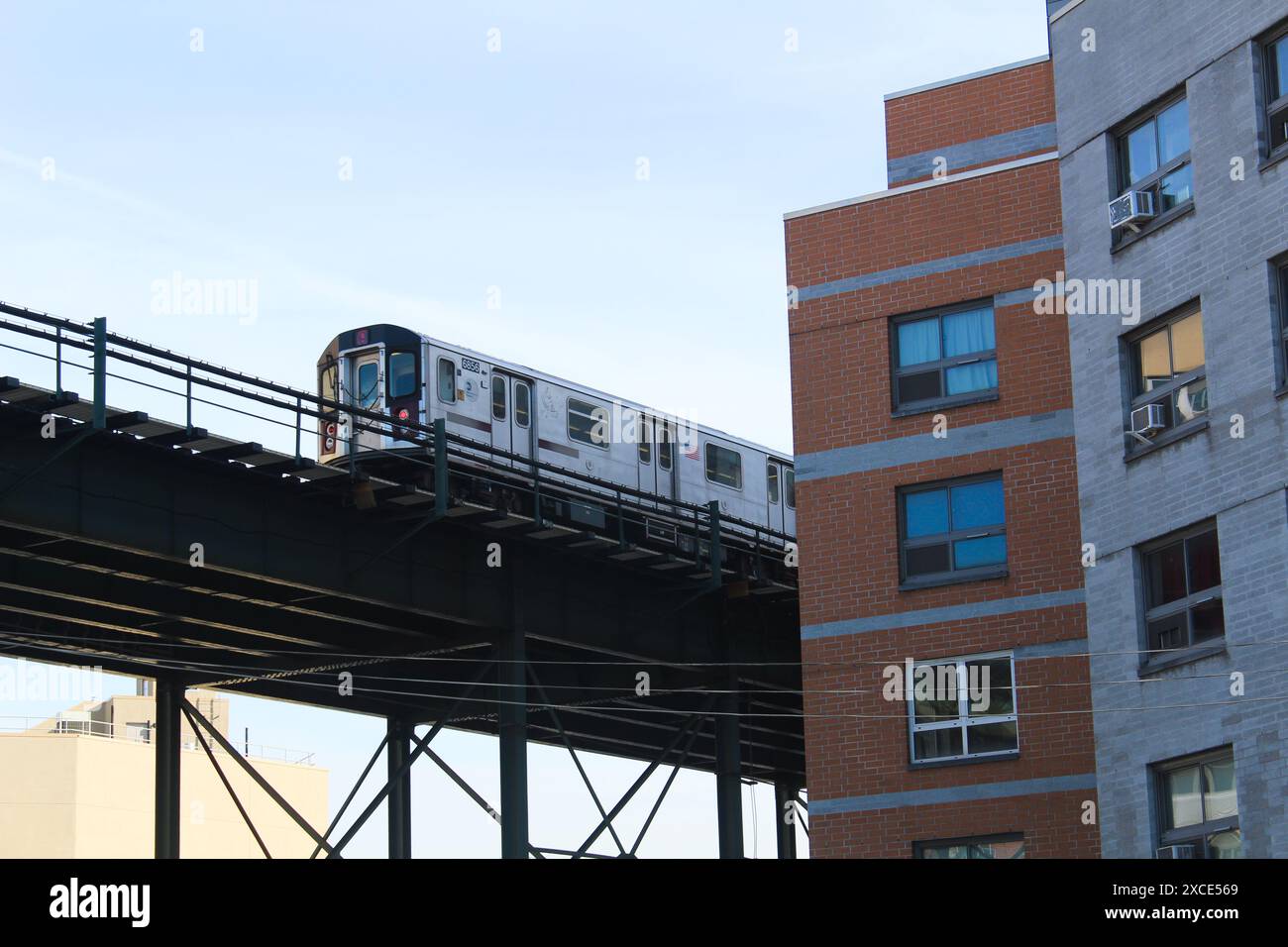 03/15/2022, New York, New York City subway system running on elevated ...