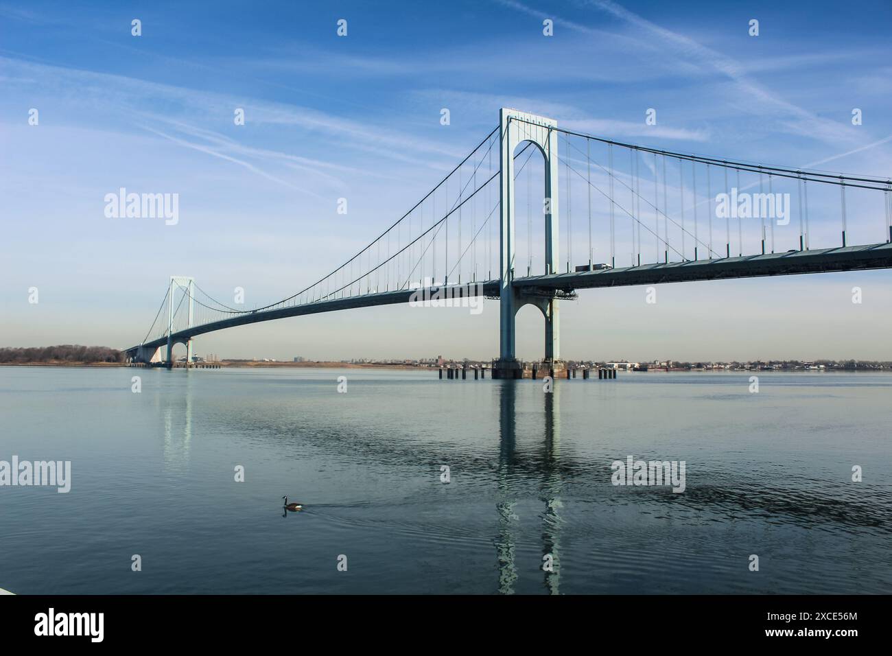 03/15/2022, New York, Image of the iconic Bronx-Whitestone Bridge ...