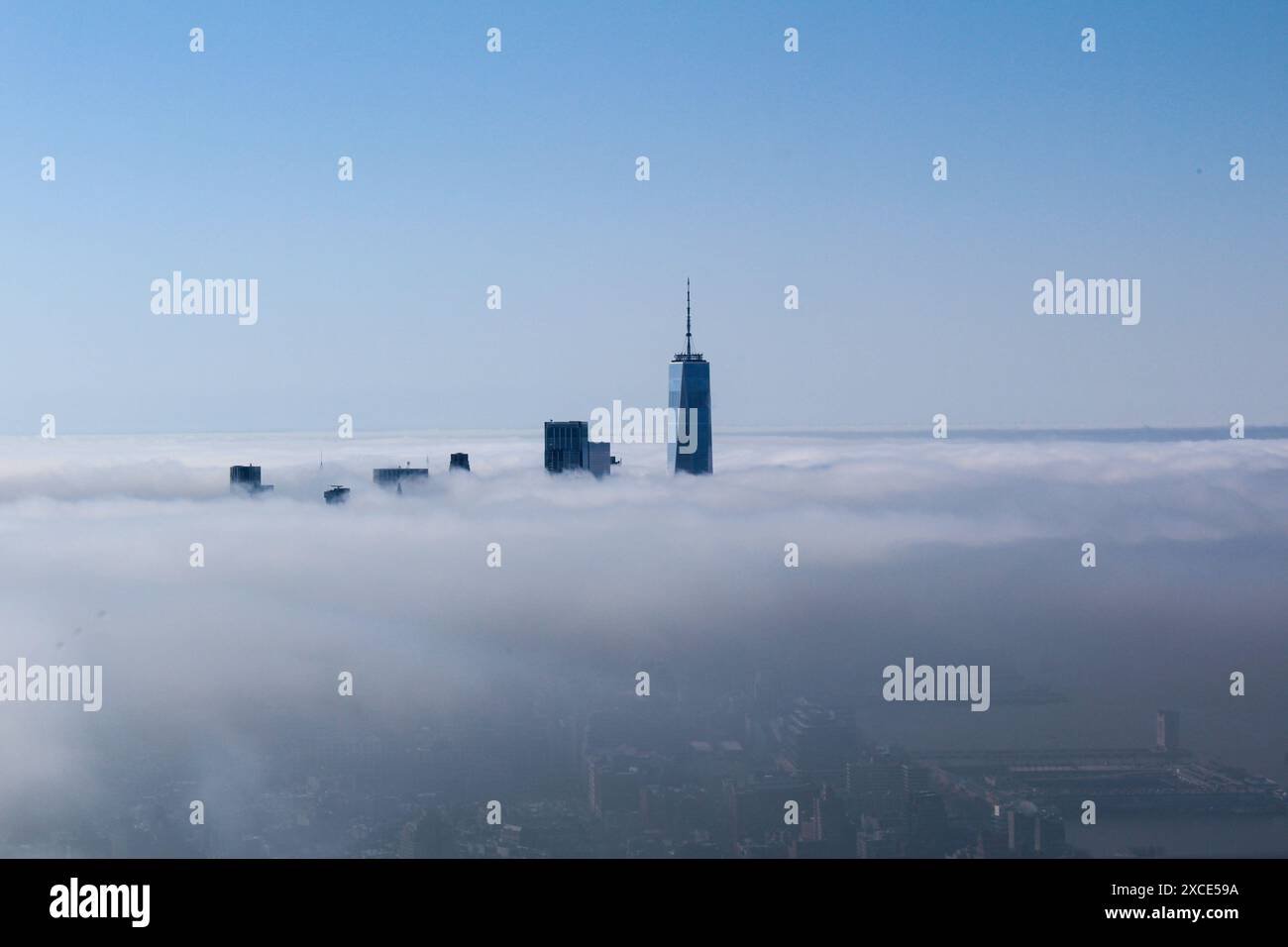 03/15/2022, New York, panoramic view captured from the Edge observation ...