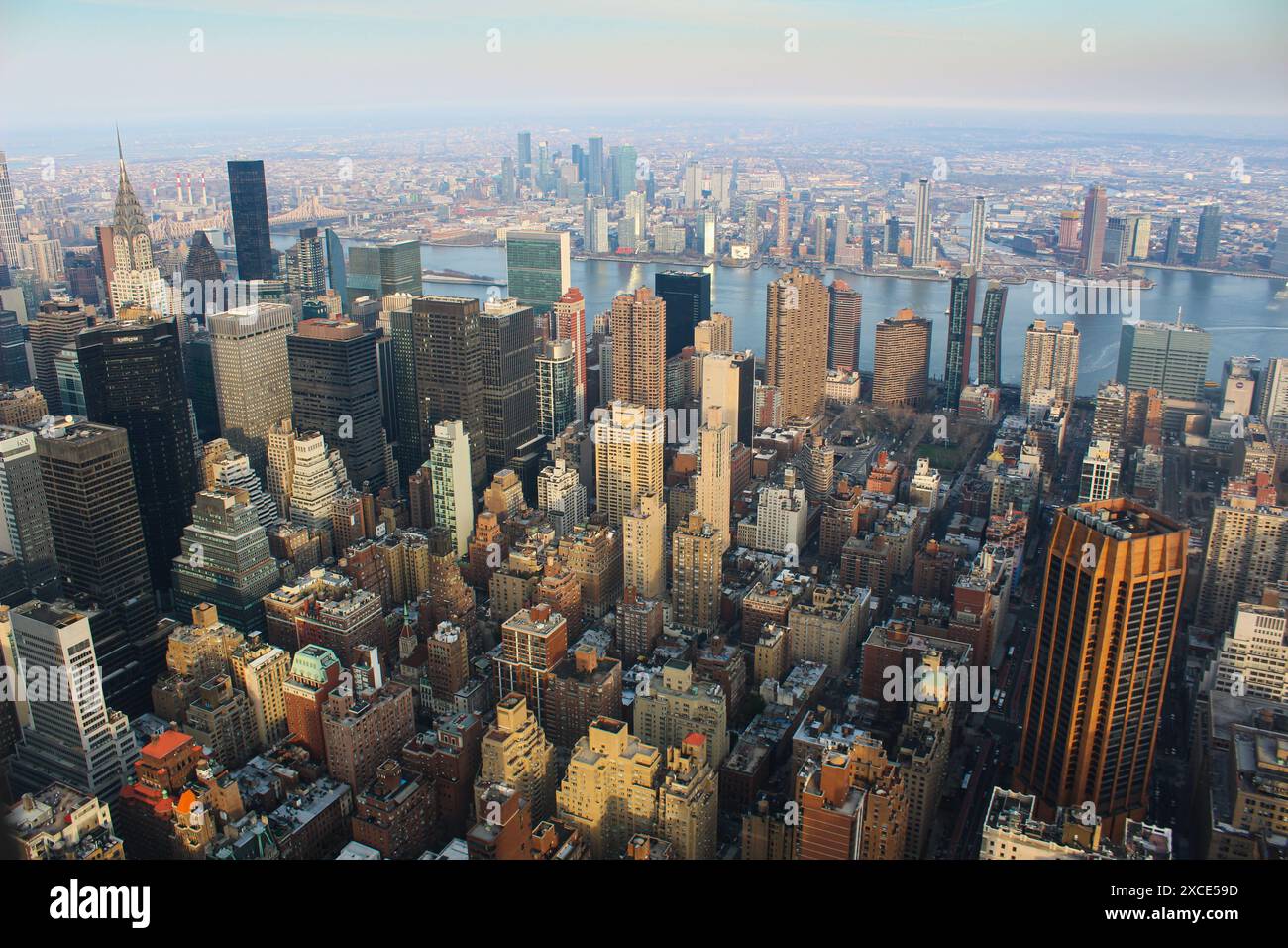 03/15/2022, New York, aerial view of the bustling streets of Manhattan ...