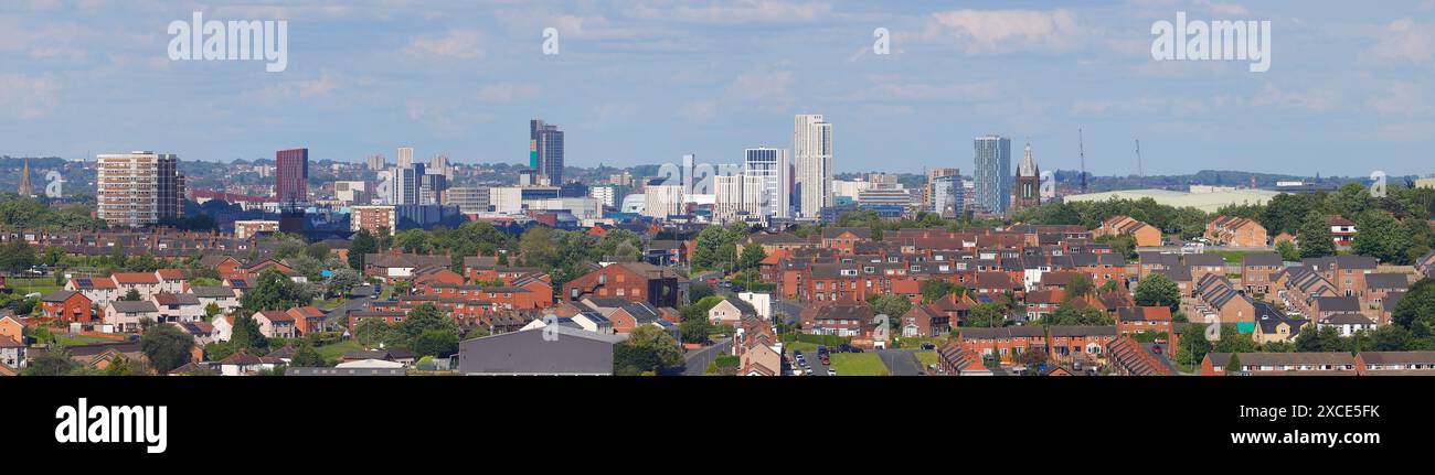 A panoramic view of Leeds City Centre taken at a distance from West ...