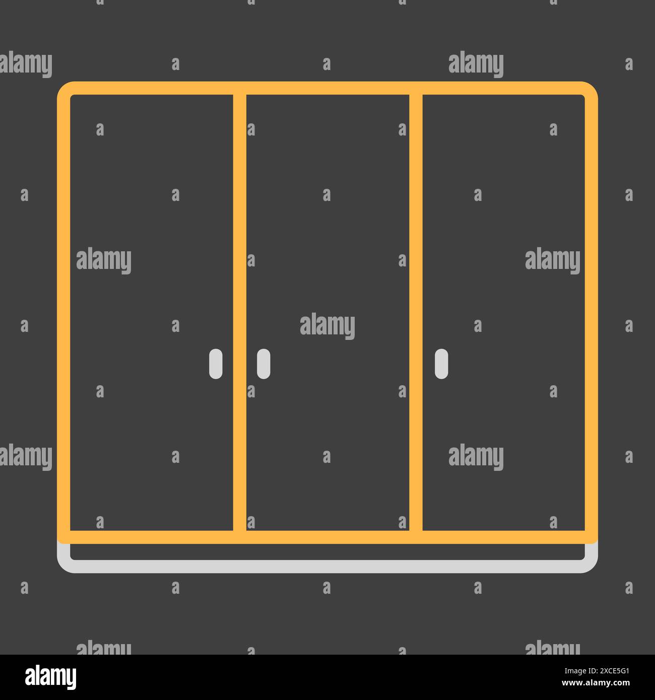 Cupboard vector on dark background icon. Graph symbol for furniture ...