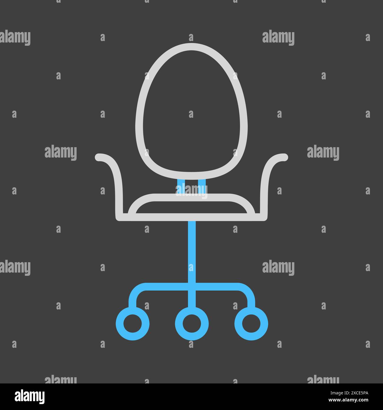Adjustable rolling chair vector on dark background icon. Office chair ...