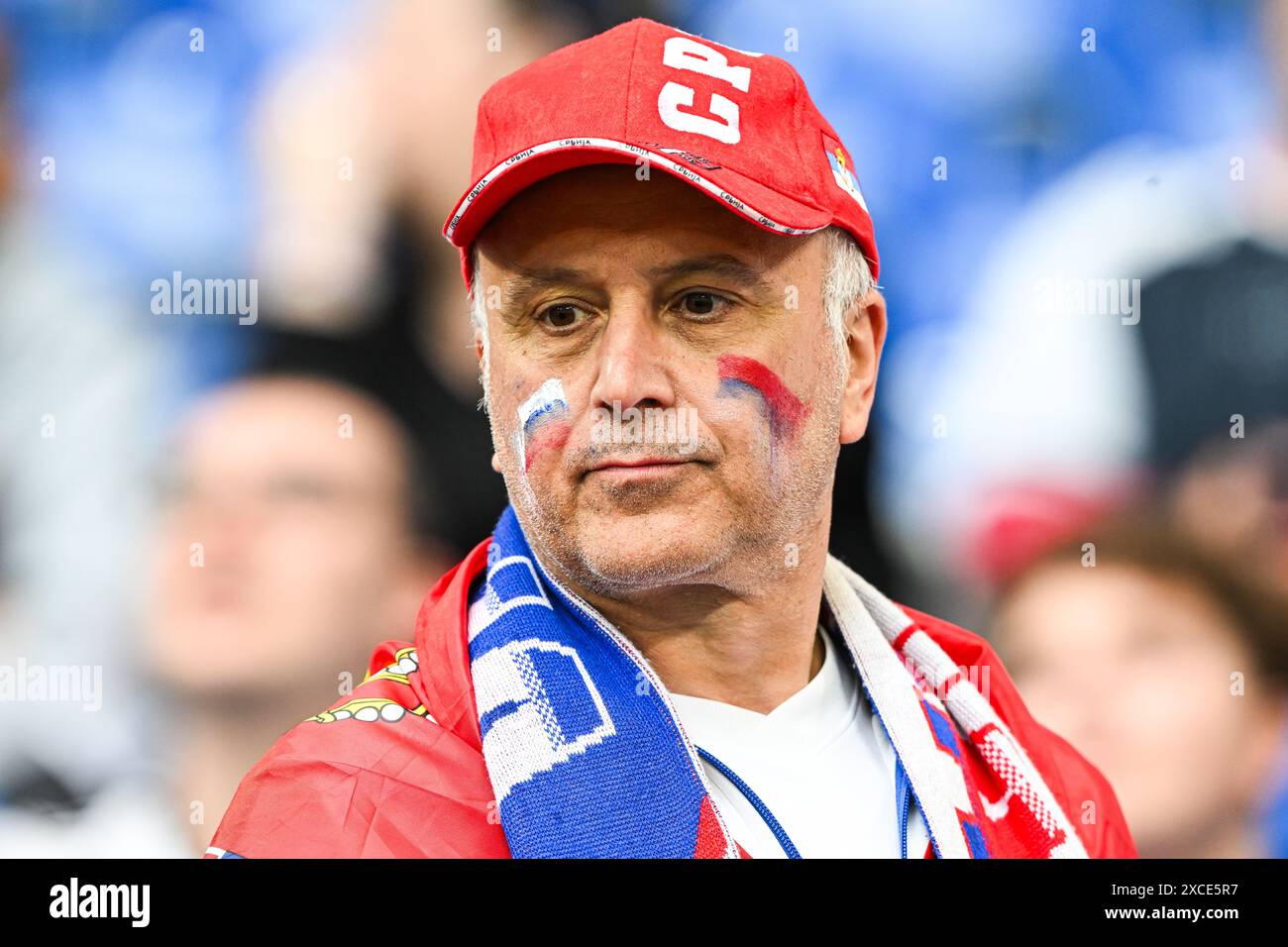 GELSENKIRCHEN - Serbia fans during the UEFA EURO 2024 group C match ...