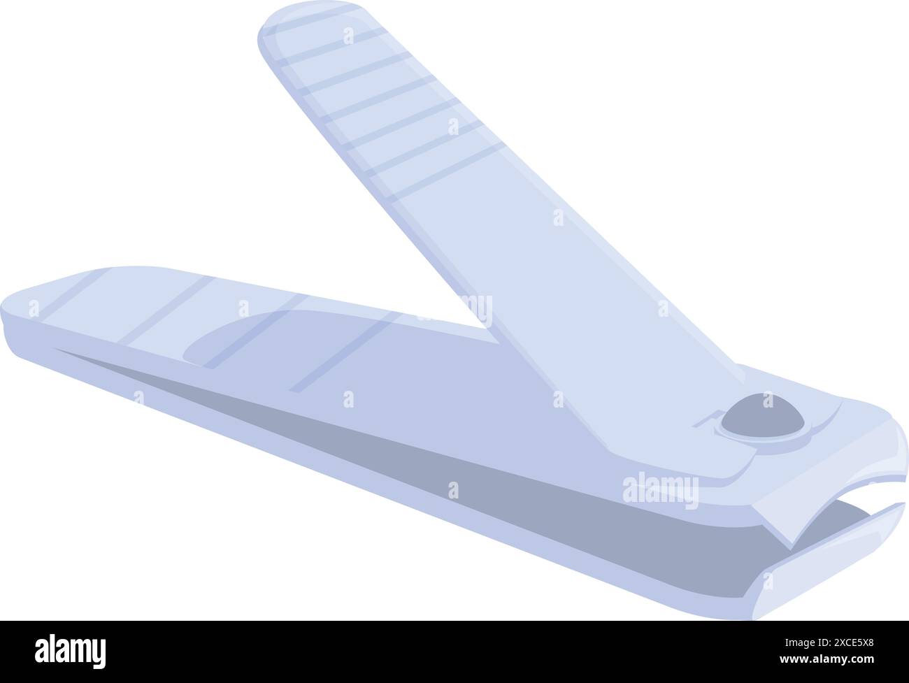 Metal nail clipper for cutting fingernails lying open, isolated on ...