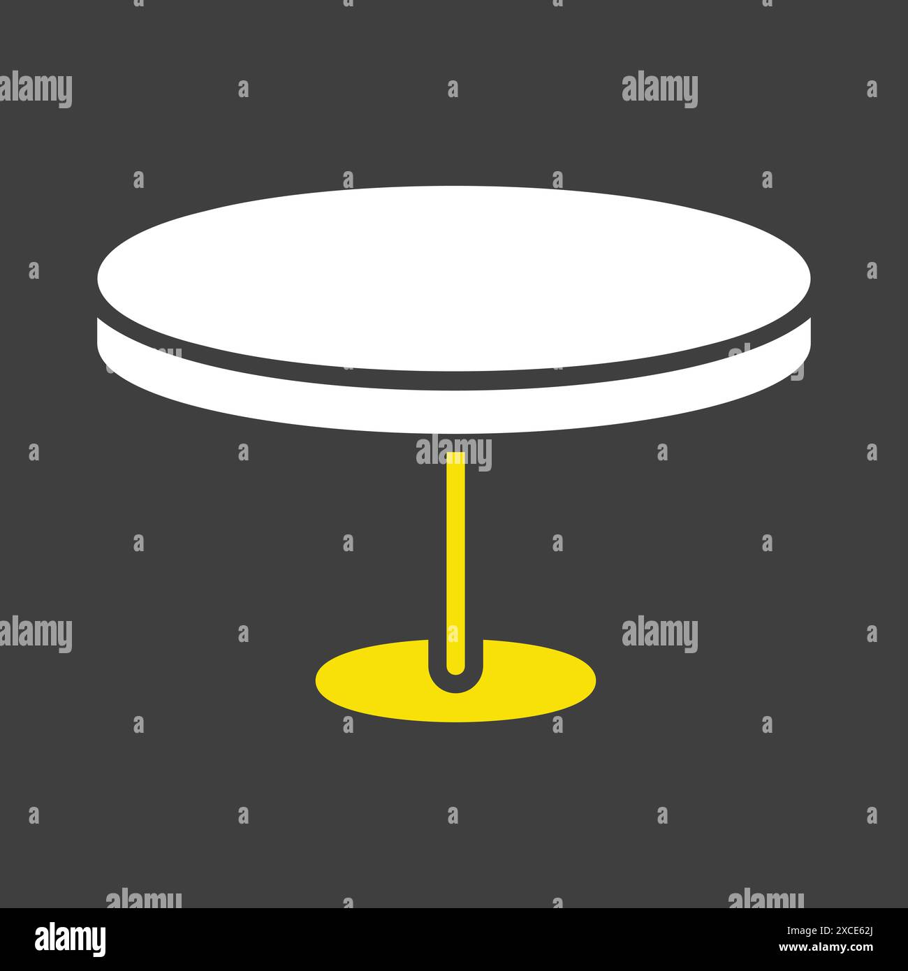 Round table vector on dark background icon. Graph symbol for furniture ...