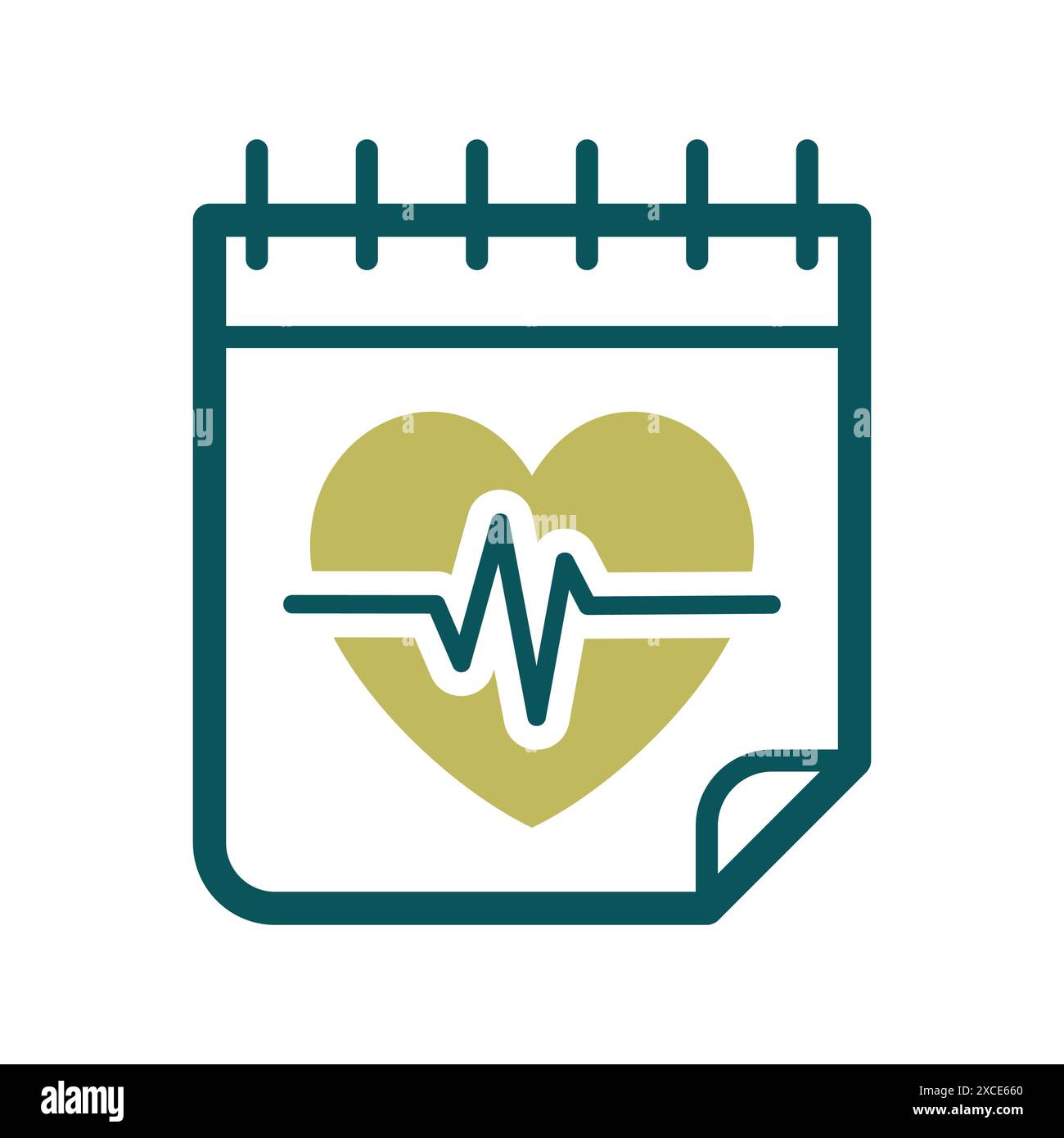 Medical checkup calendar vector icon. Cardio training calendar sign ...