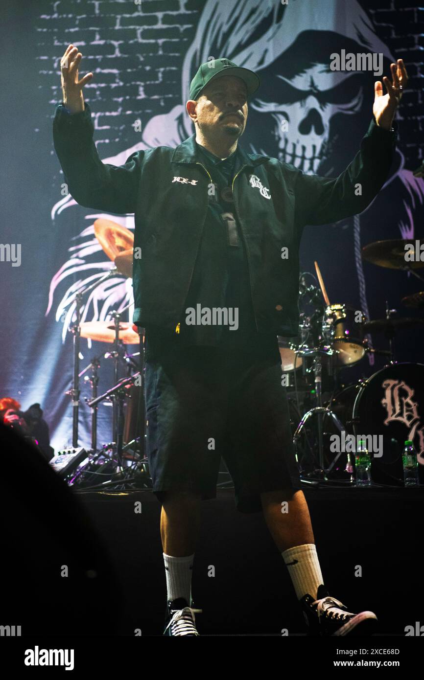 American rap metal band, Body Count featuring rapper Ice-t, performing ...