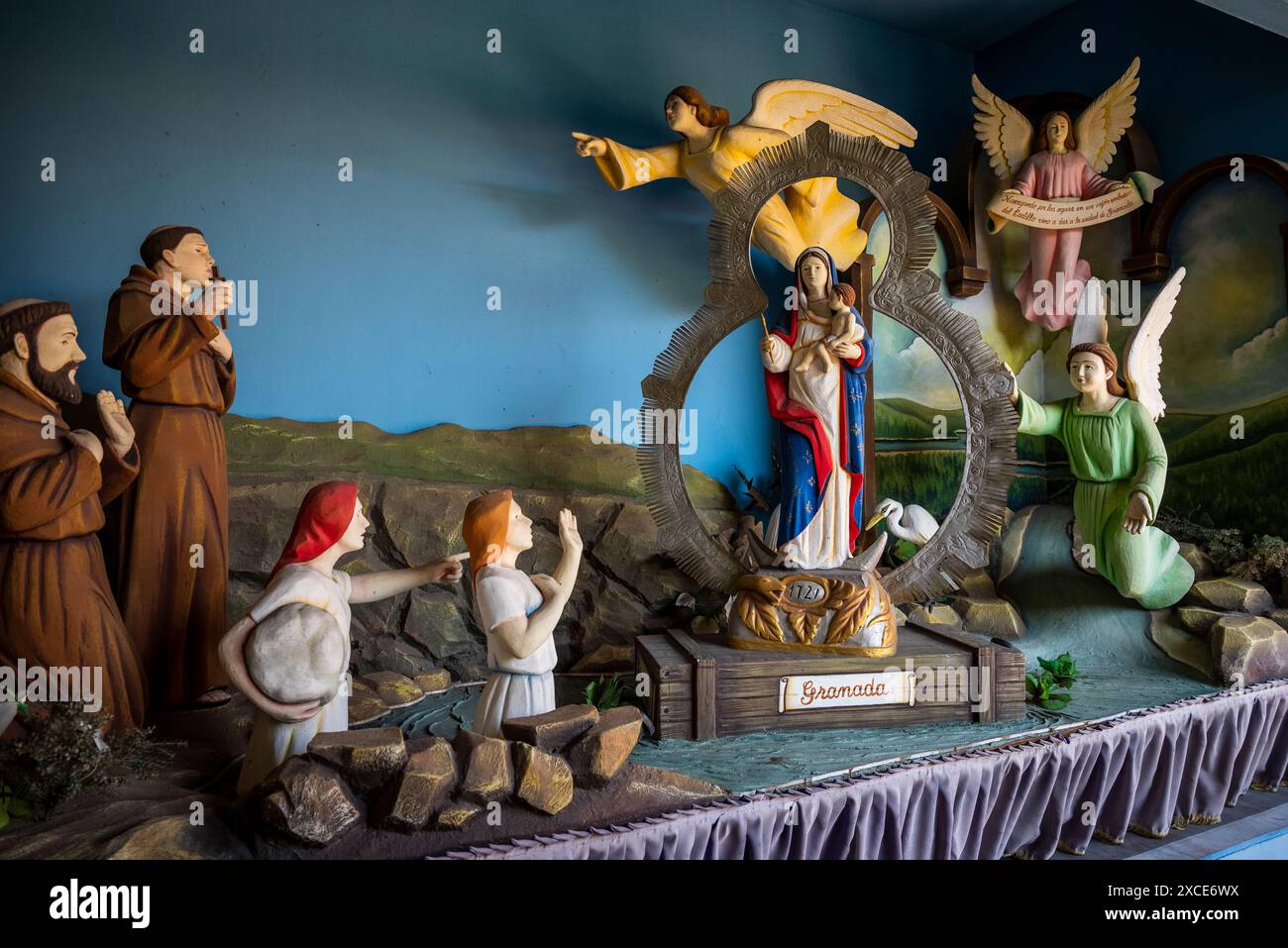 Religious scene, San Francisco Convent Museum, Granada, Nicaragua Stock ...