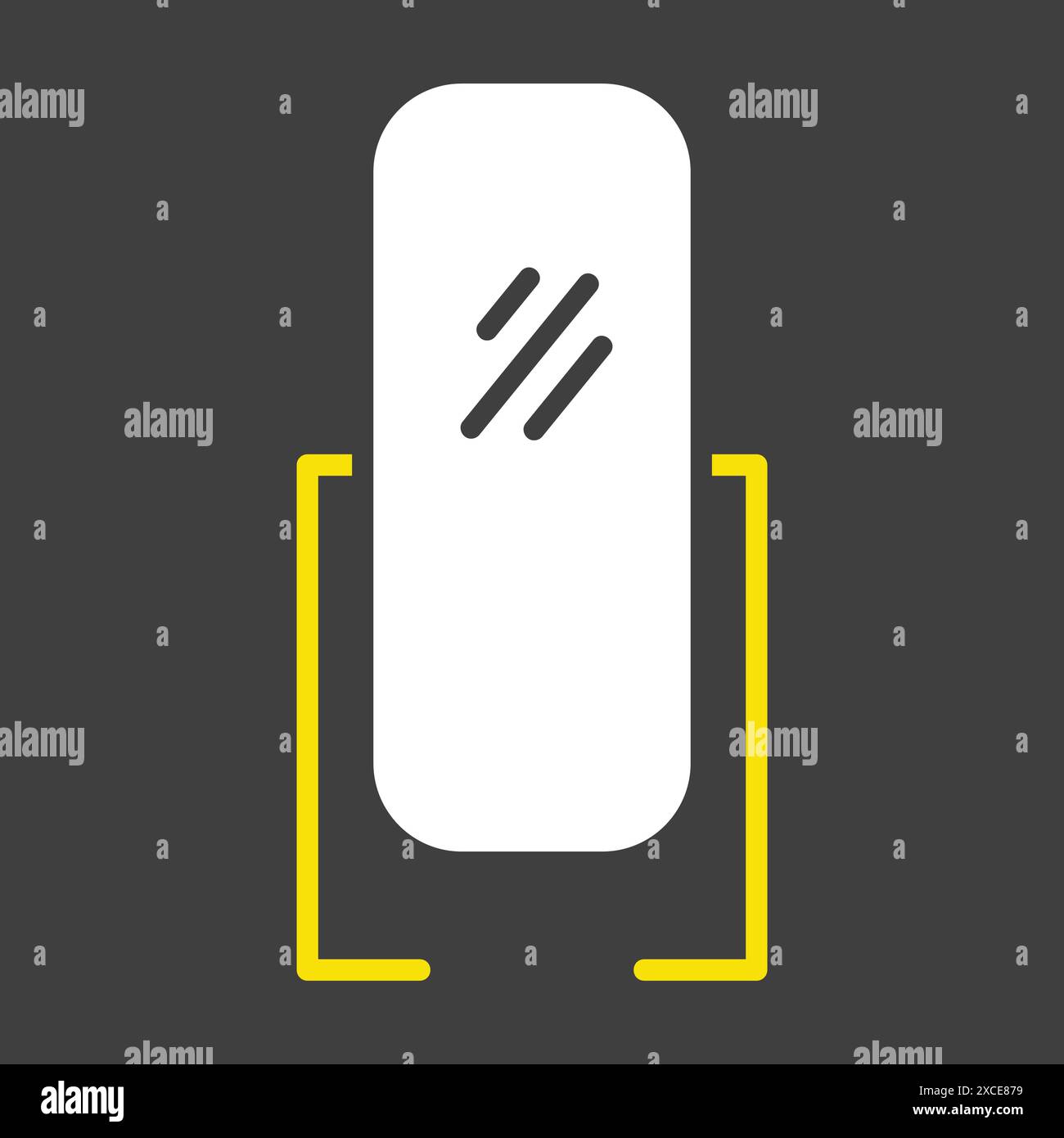 Mirror with stand in a sleek vector on dark background icon. Graph ...