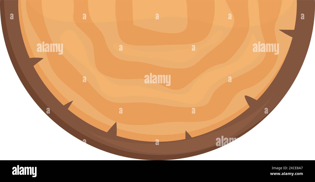 Half round wood slice showing growth rings, isolated on white ...