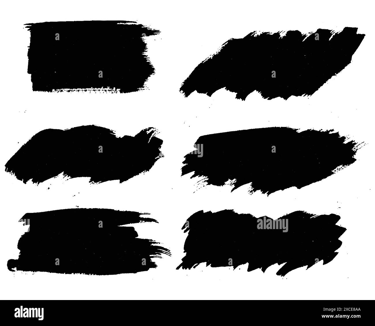 Hand draw black brush stroke set watercolor design Stock Vector Image ...