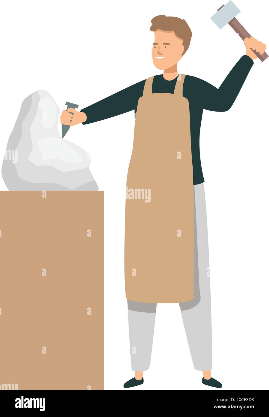 Chiseling stone Stock Vector Images - Alamy