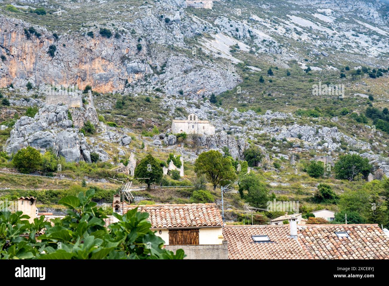 old church in small village in Southern French Alps Stock Photo - Alamy