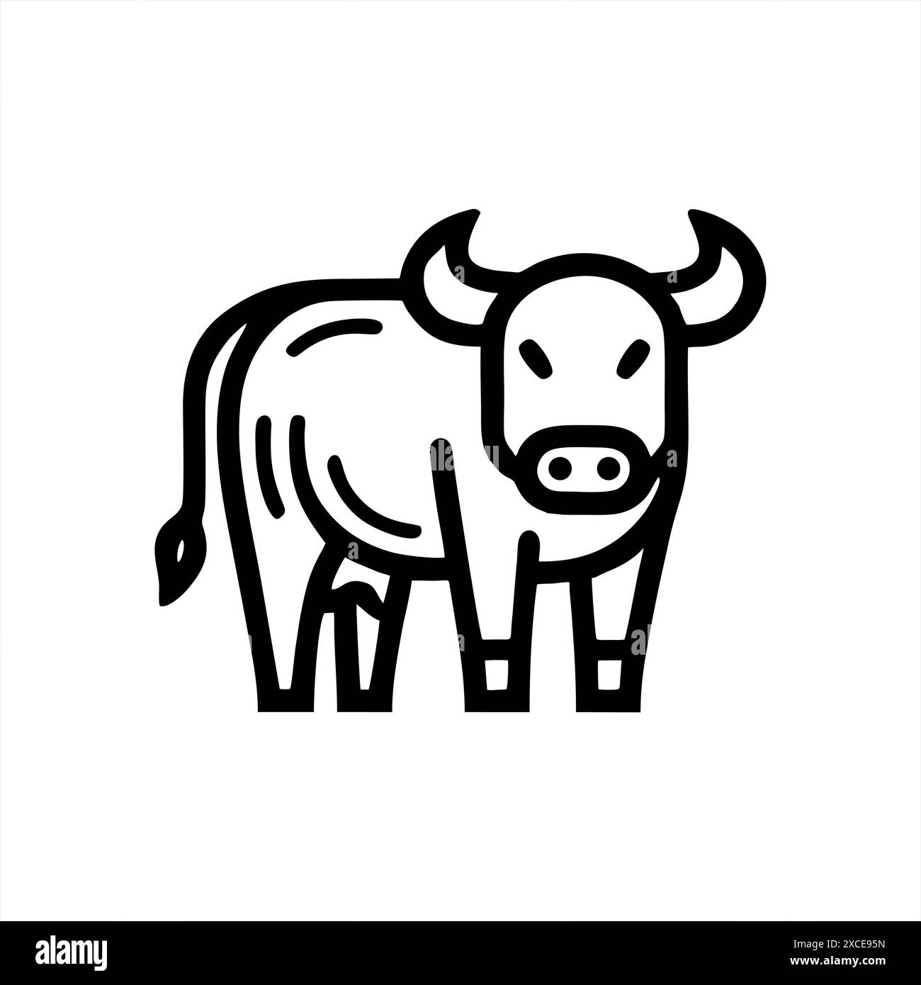 Simple cow and bull Vector with Minimalist and modern design Stock ...