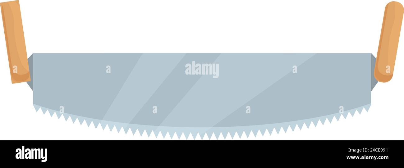 This two handed saw is perfect for cutting wood, featuring a sharp ...