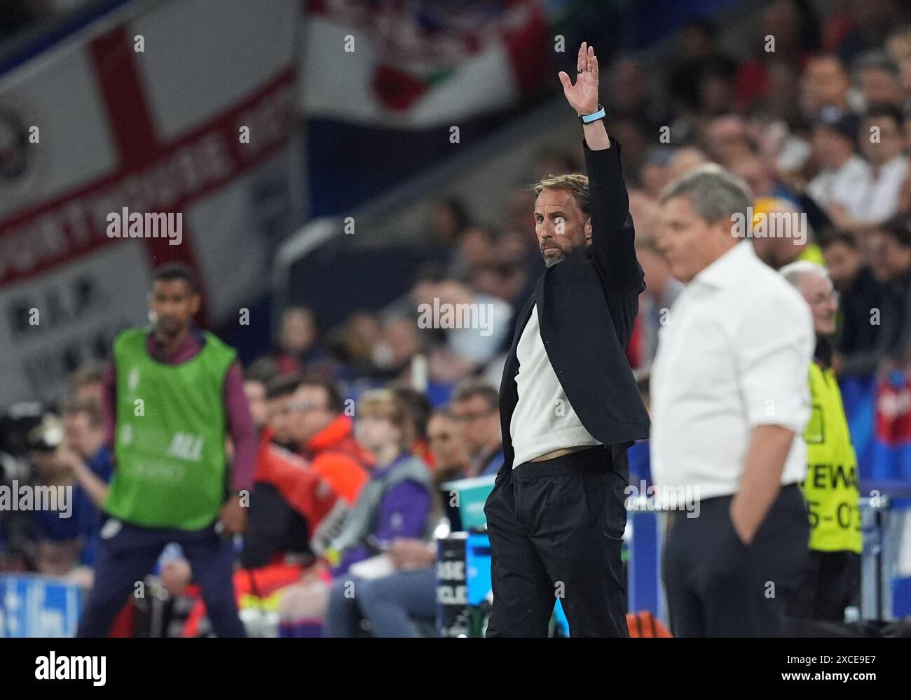 England manager Gareth Southgate gestures on the touchline during the ...