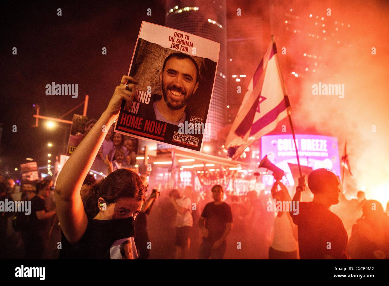 Tel Aviv, Israel. 15th June, 2024. Ella Havron, a family member of ...