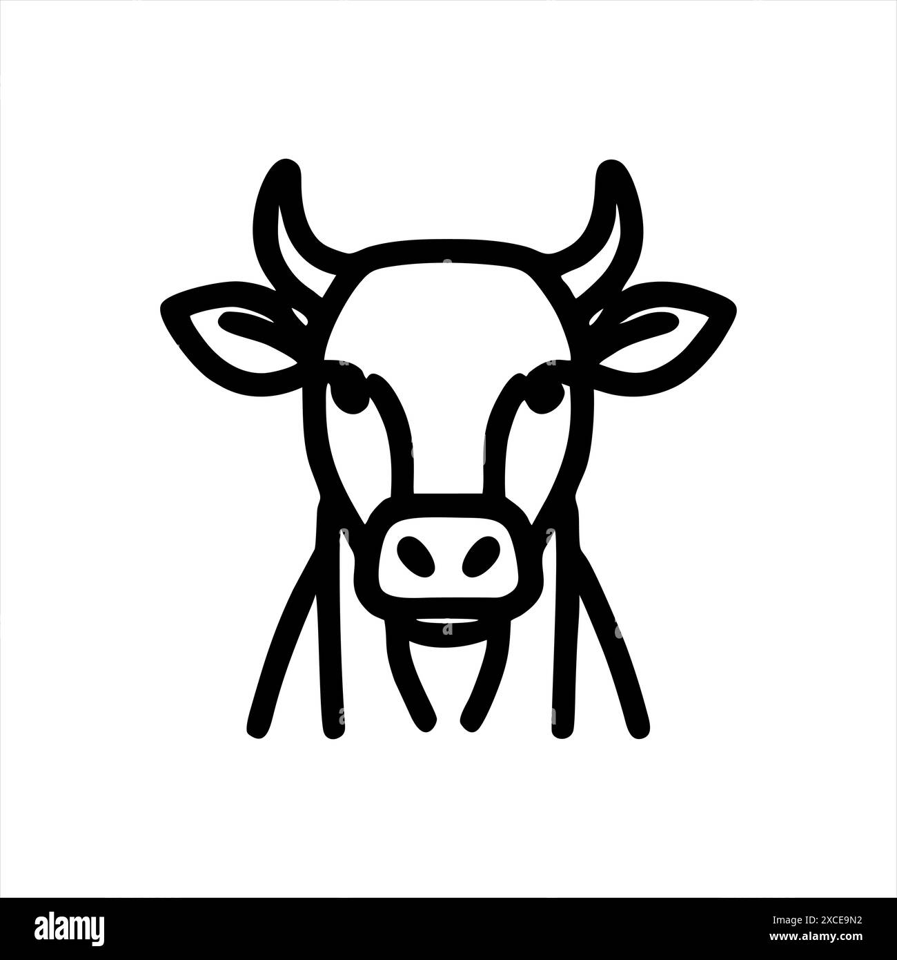 Simple cow and bull Vector with Minimalist and modern design Stock ...