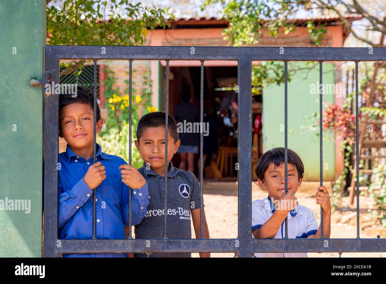 El Chile, Nicaragua - March 13, 2024: Children at Workstation and shop ...