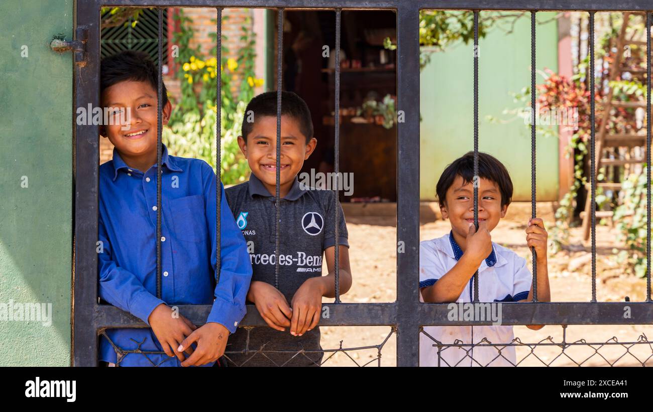 El Chile, Nicaragua - March 13, 2024: Children at Workstation and shop ...