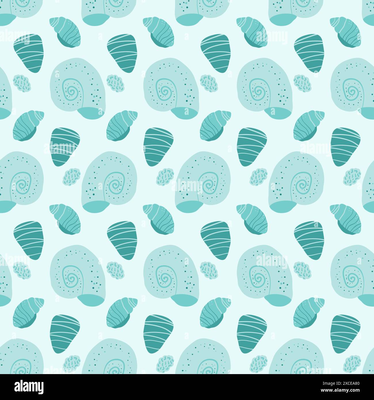 Seashells seamless pattern. Barnacles and stones endless background ...