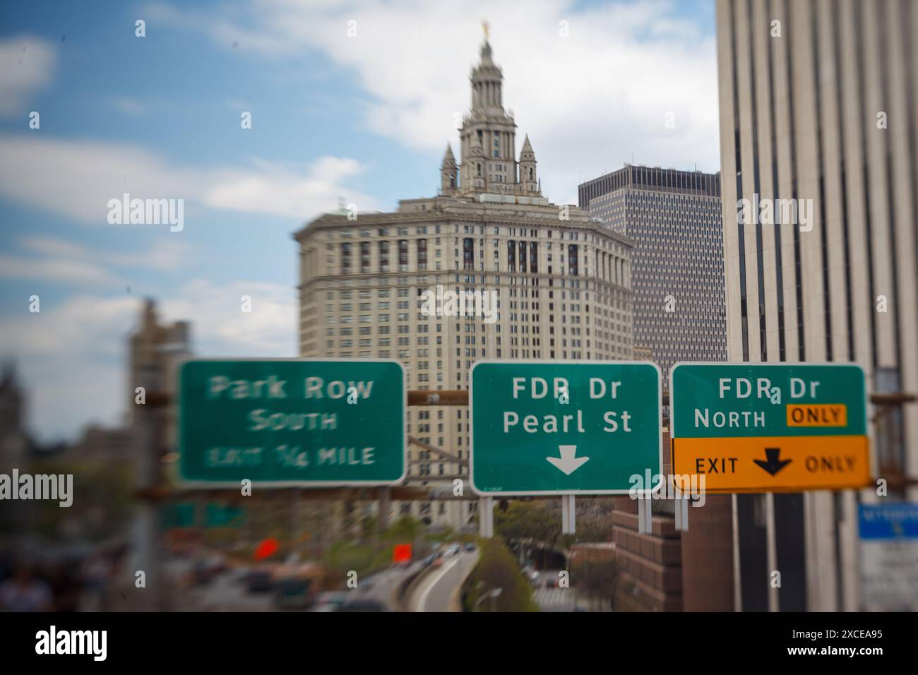 The iconic buildings of downtown district, Manhattan, New York City ...