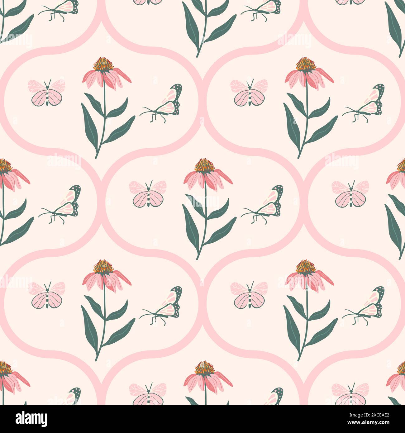 Elegant pattern of stylized leaves intertwined hi-res stock photography ...