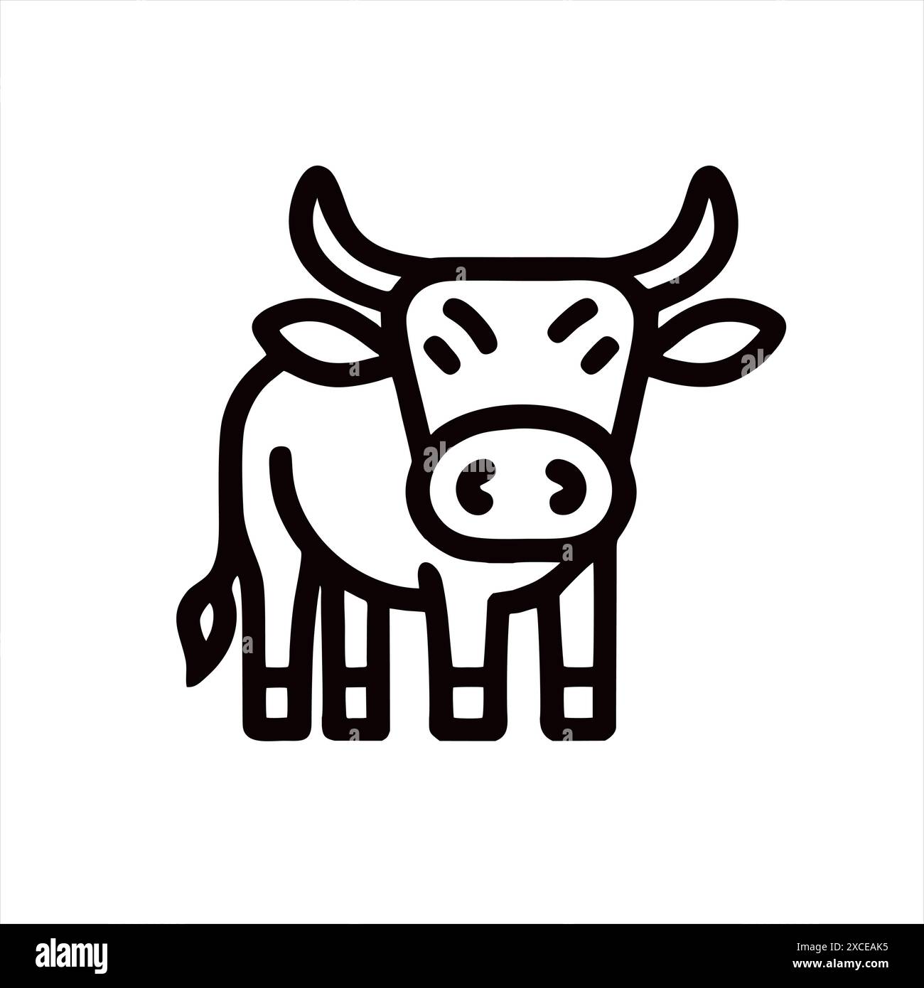 Simple cow and bull Vector with Minimalist and modern design Stock ...