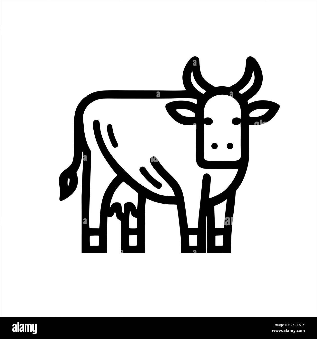 Simple cow and bull Vector with Minimalist and modern design Stock ...