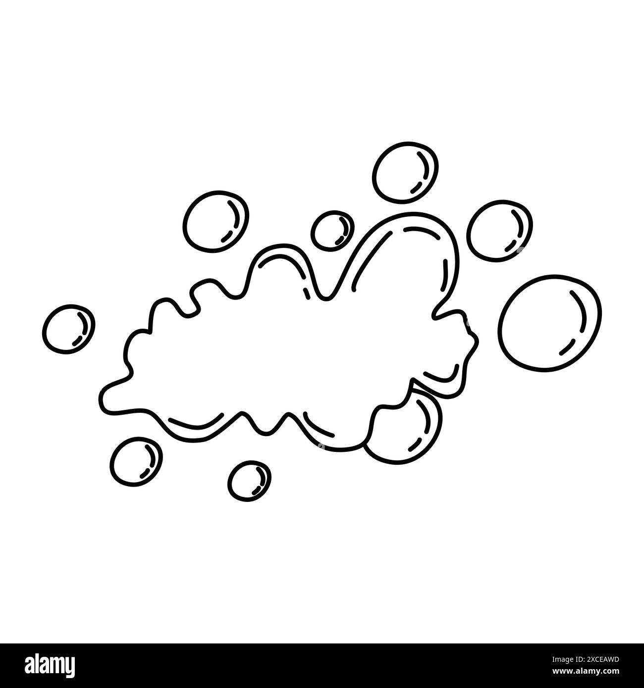 Bath Foam Soap With Bubbles Shampoo And Soap Foam Lather Icon Doodle