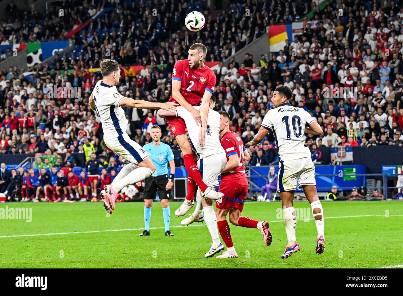 GELSENKIRCHEN - (l-r) John Stones of England, Strahinja Pavlovic of ...