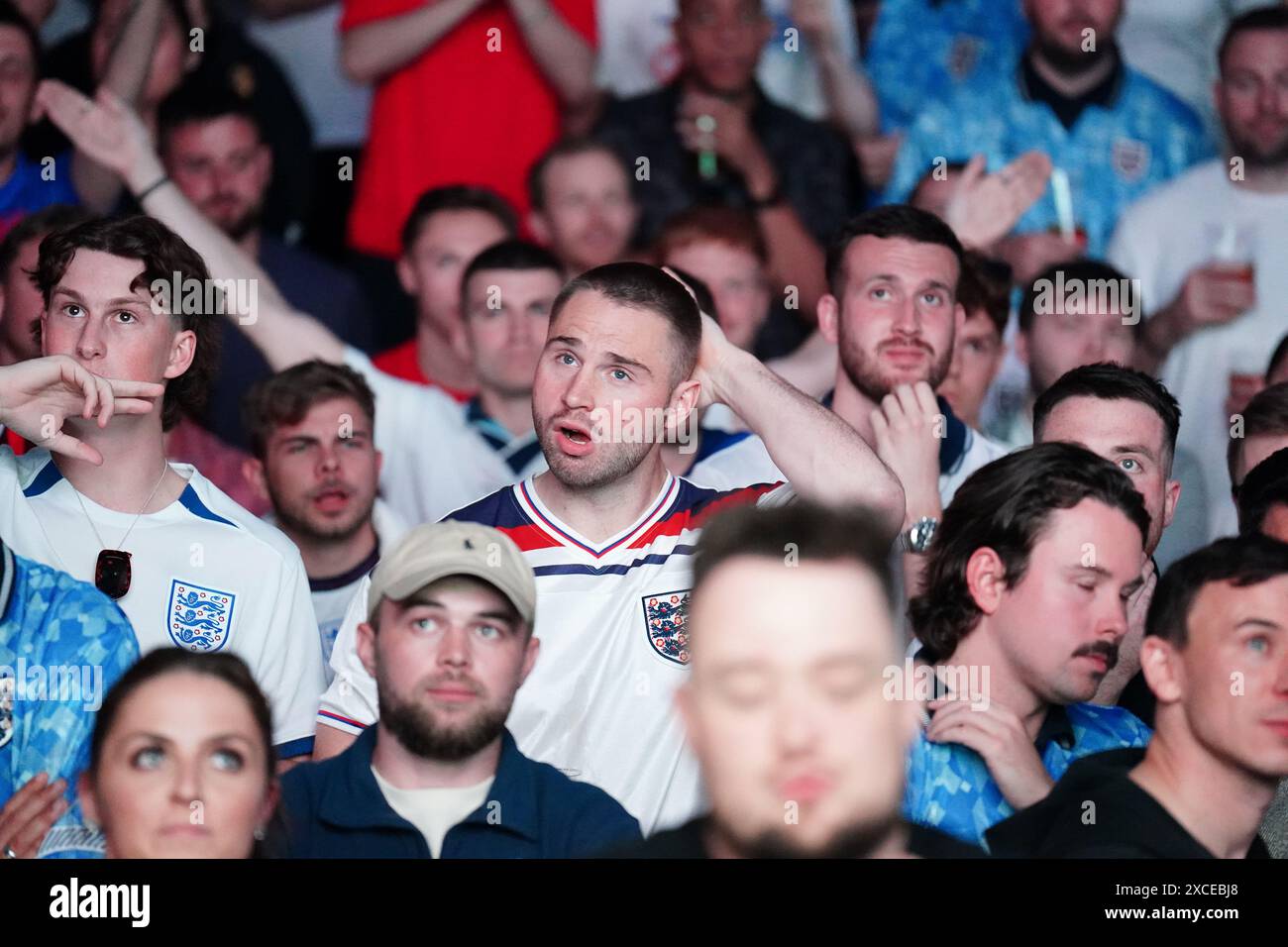 Fans at the 4theFans Greenwich Fan Park in London watching the UEFA ...