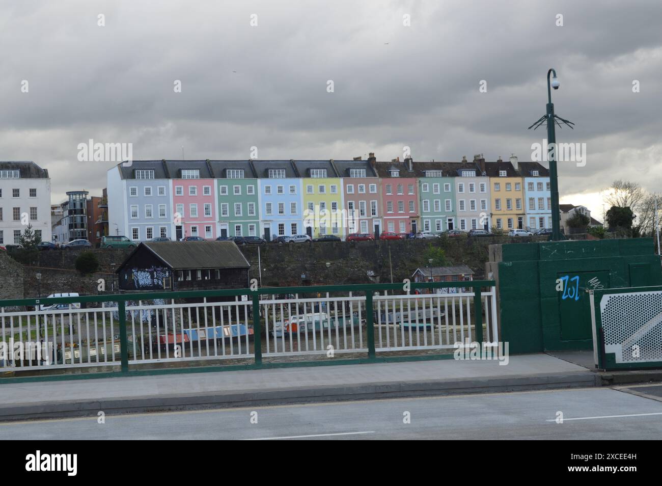 Colourful houses of Redcliffe Parade near Bristol Harbour, England ...
