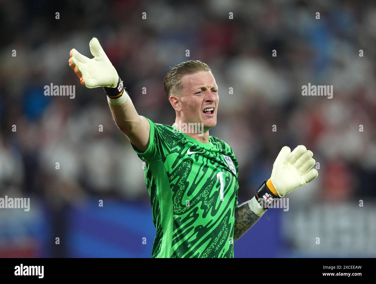 England goalkeeper Jordan Pickford during the UEFA Euro 2024 Group C ...