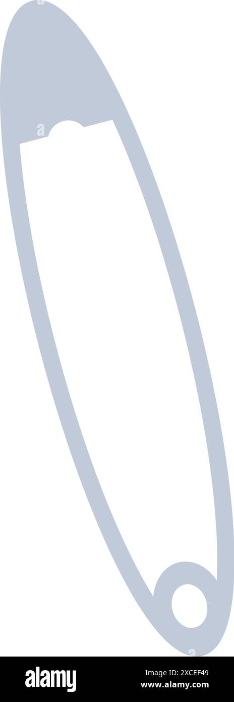 Minimalist drawing of a closed safety pin, useful for representing ...