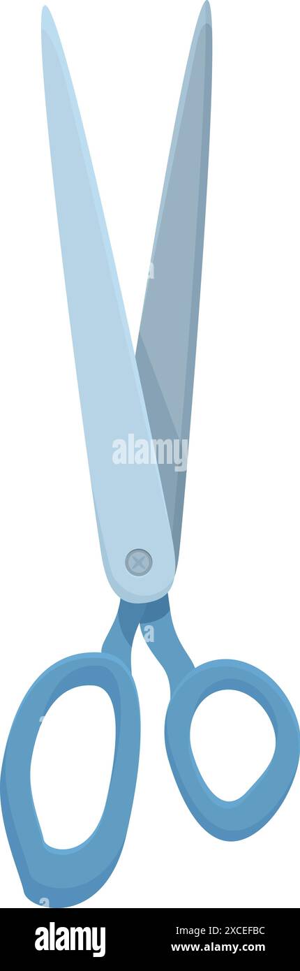 Cartoon illustration of blue scissors, perfect for representing cutting ...