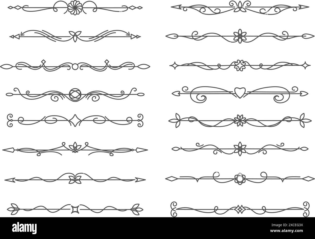 Classic line decorative dividers Stock Vector Image & Art - Alamy