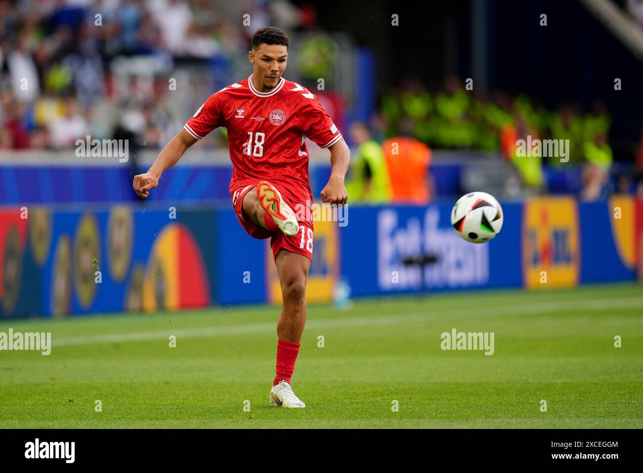 Denmark's Alexander Bah during the UEFA Euro 2024 Group C match at the ...