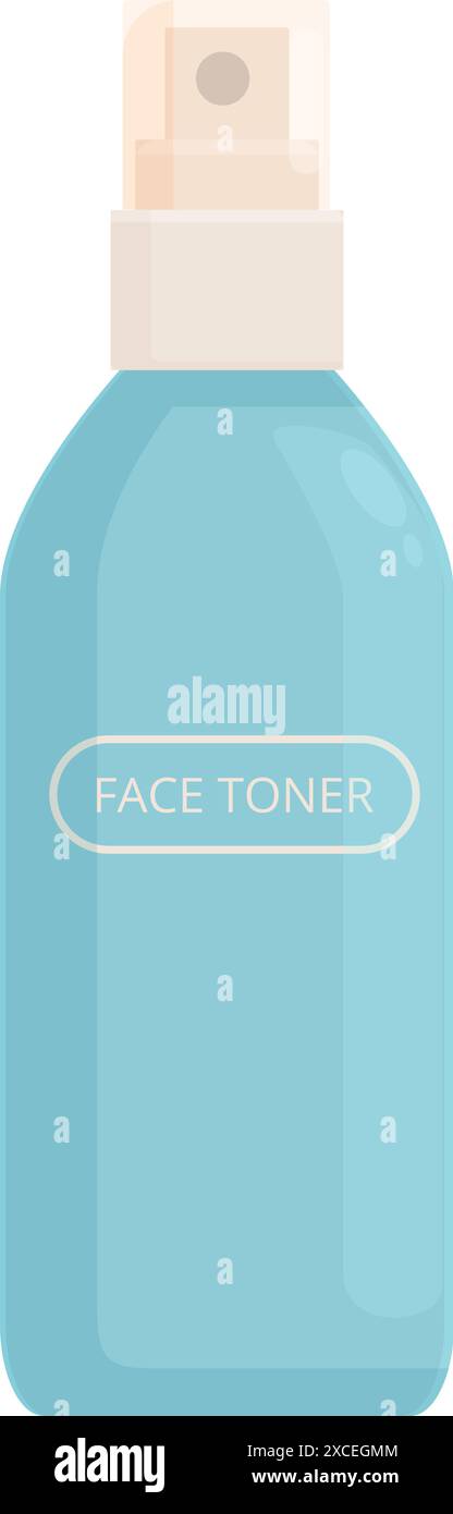 Blue face toner bottle with atomizer standing upright hi-res stock ...