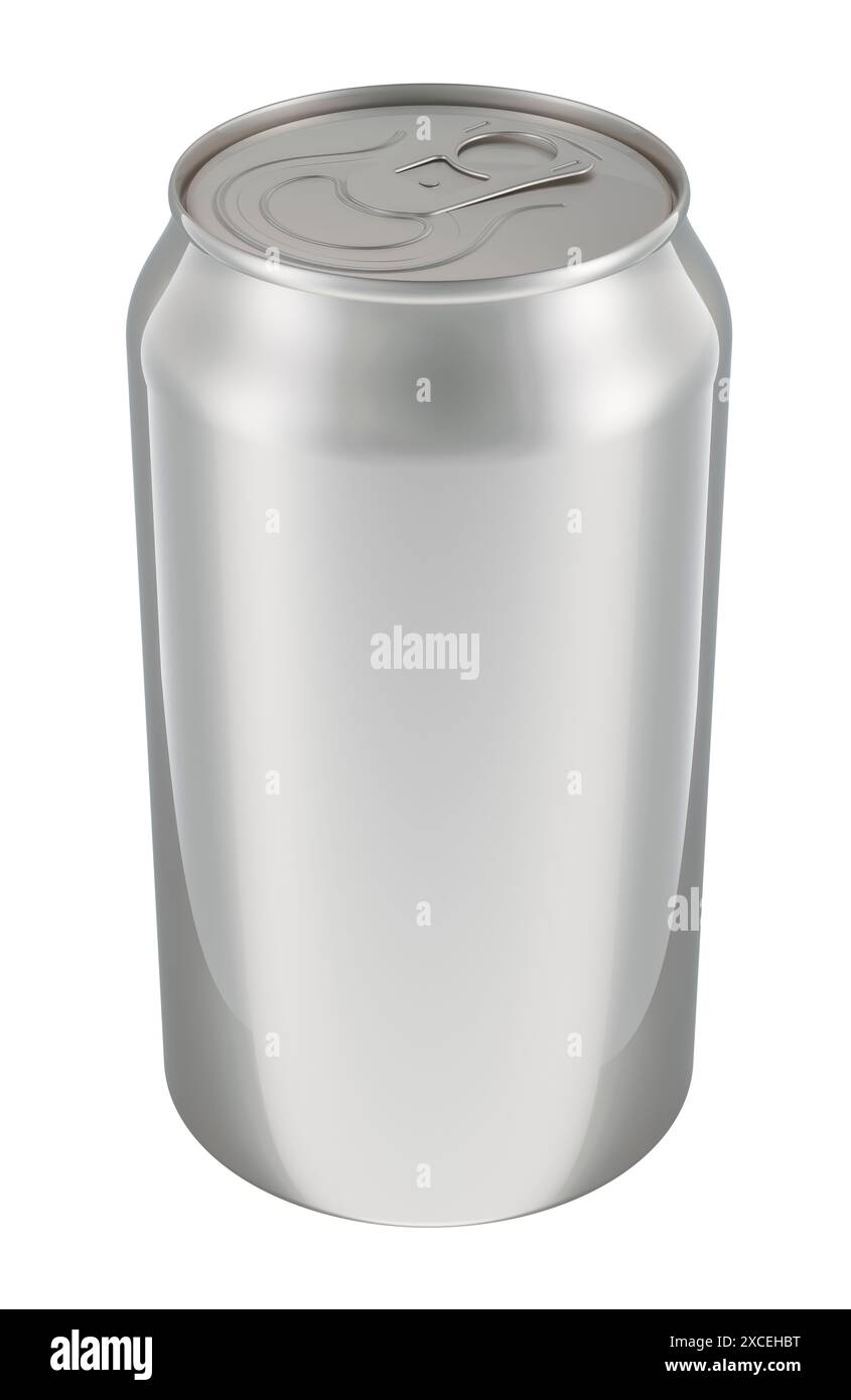 Metal drink can, Aluminum Beverage Can. 3D rendering isolated on white ...